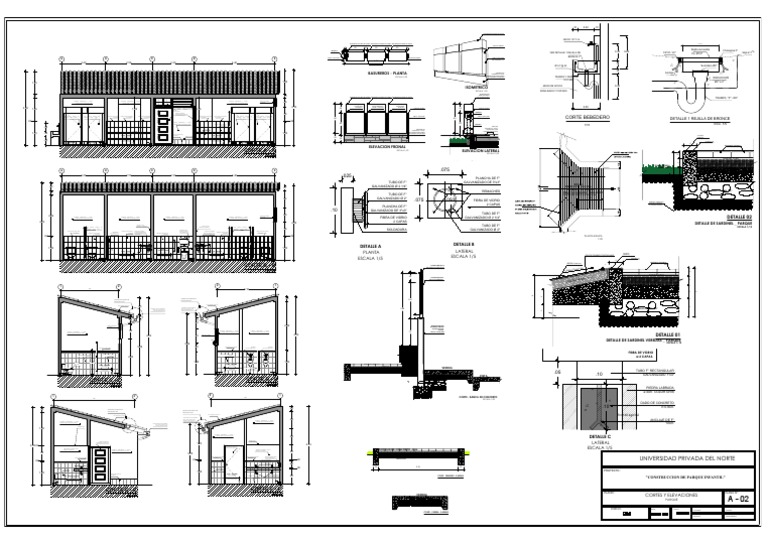 SEM 12-4-PLANTAS CORTES Y ELEVACIONES-CORTES.pdf | PDF | Materiales de ...