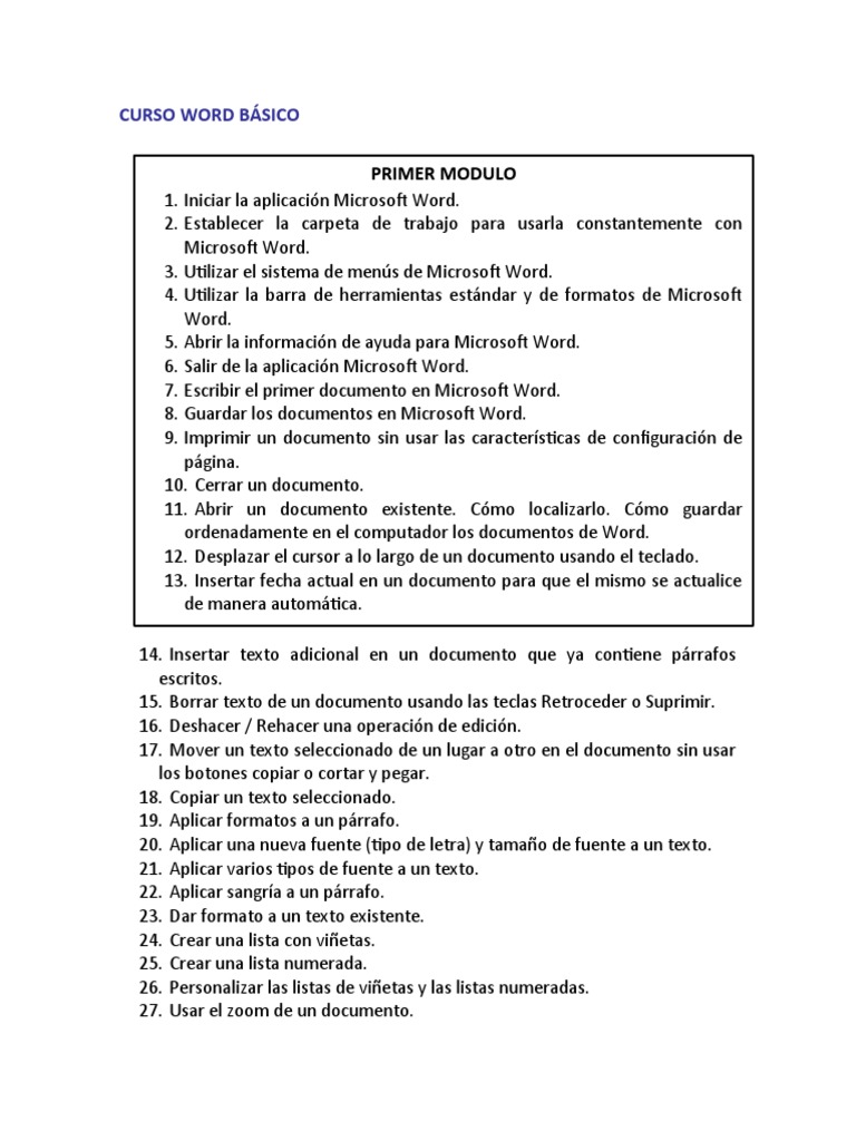 Curso Word Básico | PDF