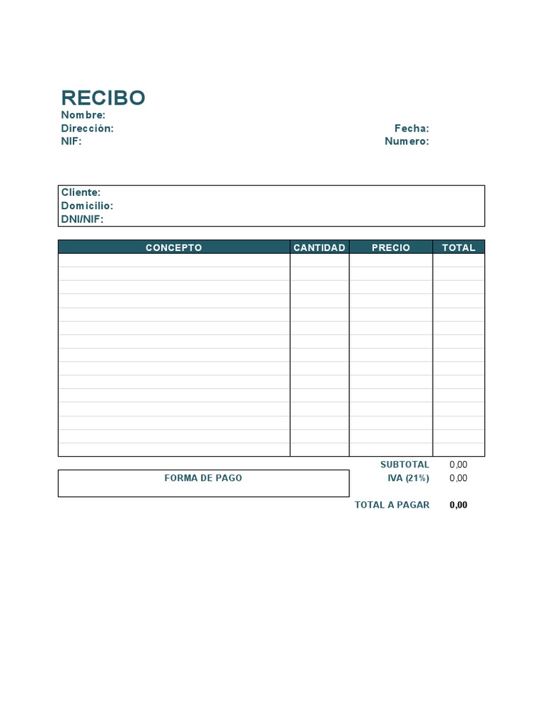 Plantilla Recibo Word | PDF