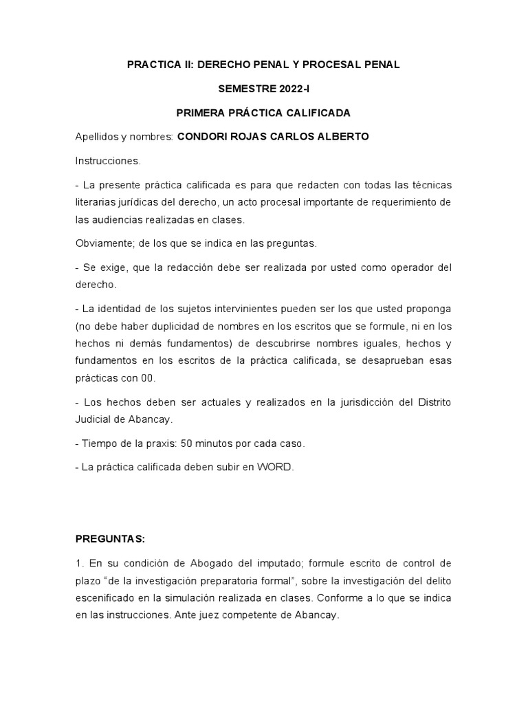 Trabajo Practico de Practica Penal 2 | PDF | Fiscal | Ley procesal