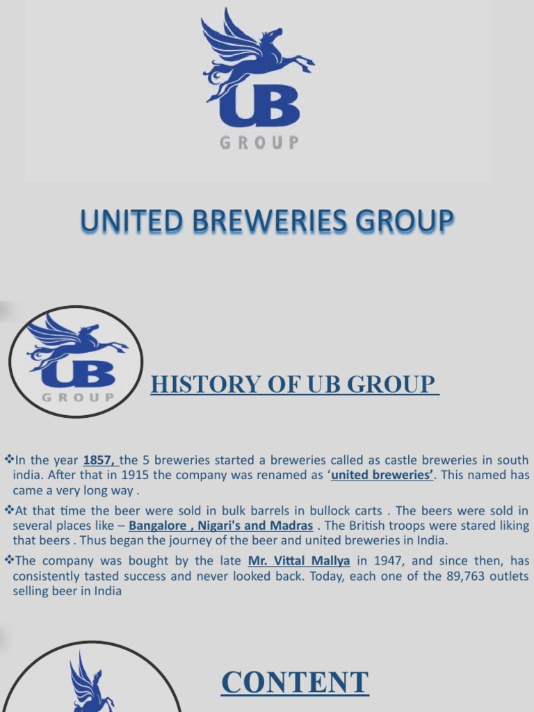 United Breweries Group Overview | PDF | Drink | Malt Based Drinks