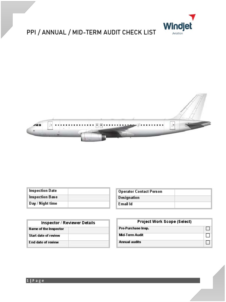 Physical Inspection Check List - Wja Sample Format-1 | PDF | Avionics | Wireless