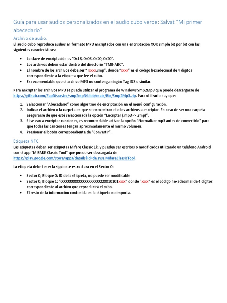 Guía para Usar Audios Personalizados en El Audio Cubo Verde Salvat PDF | Descargar gratis PDF ...