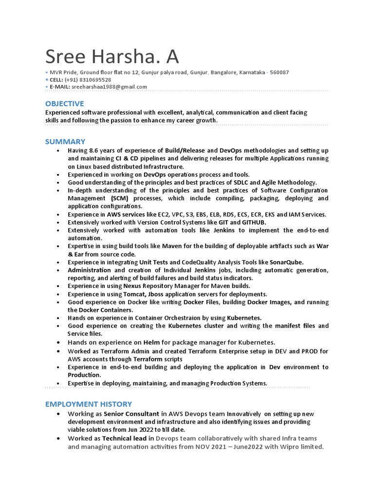 Sree Harsha Resume-2 | PDF | Amazon Web Services | Cloud Computing