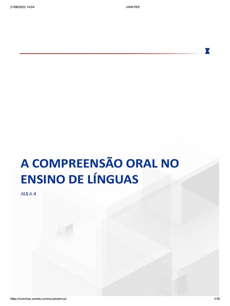 AVA UNIVIRTUS Aula 4 | PDF | Aprendizado | Língua materna
