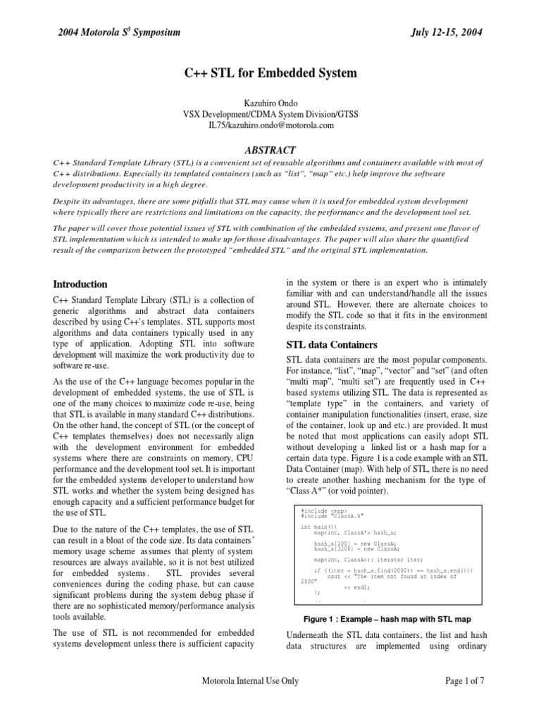 C++ STL For Embedded System PDF | PDF | C++ | Pointer (Computer Programming)