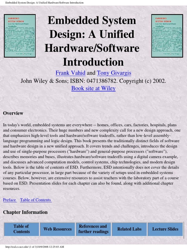 Embedded System Design - A Unified Hardware - Software Introduction PDF | PDF | Art | Computers