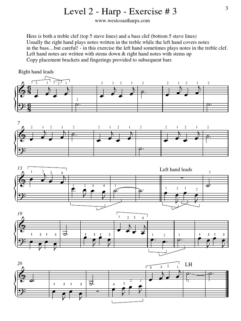 Harp Exercise-Level-2-Exercise-3 | PDF | Musical Compositions | Musicology