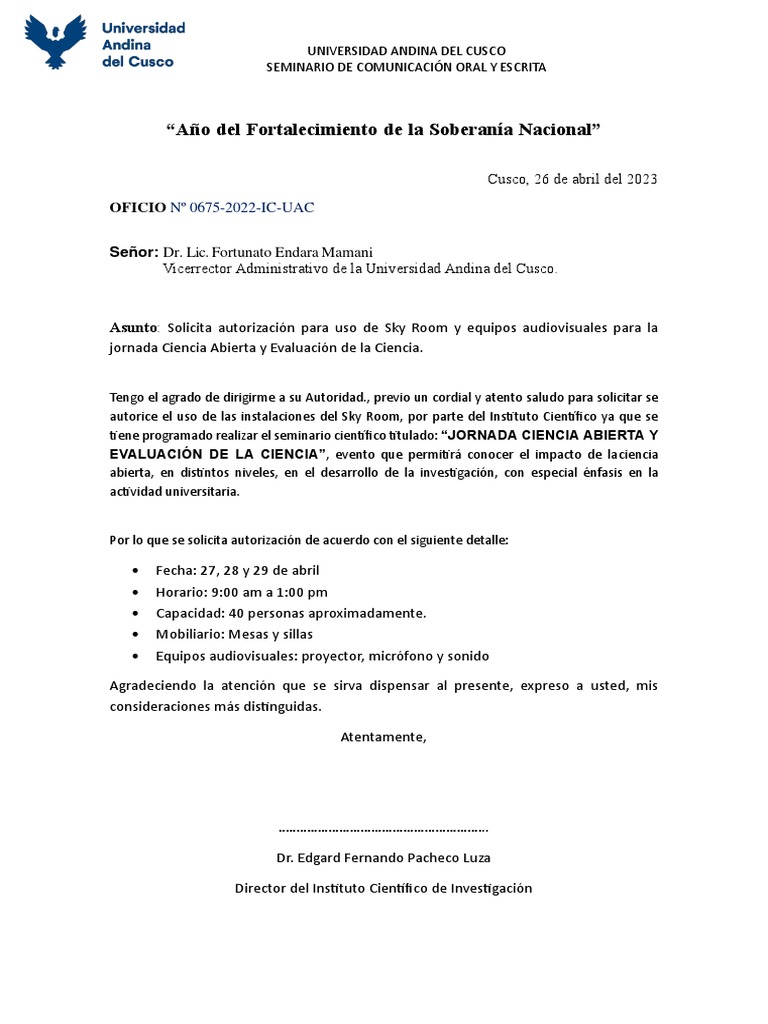 Oficio - Actividad PDF | PDF