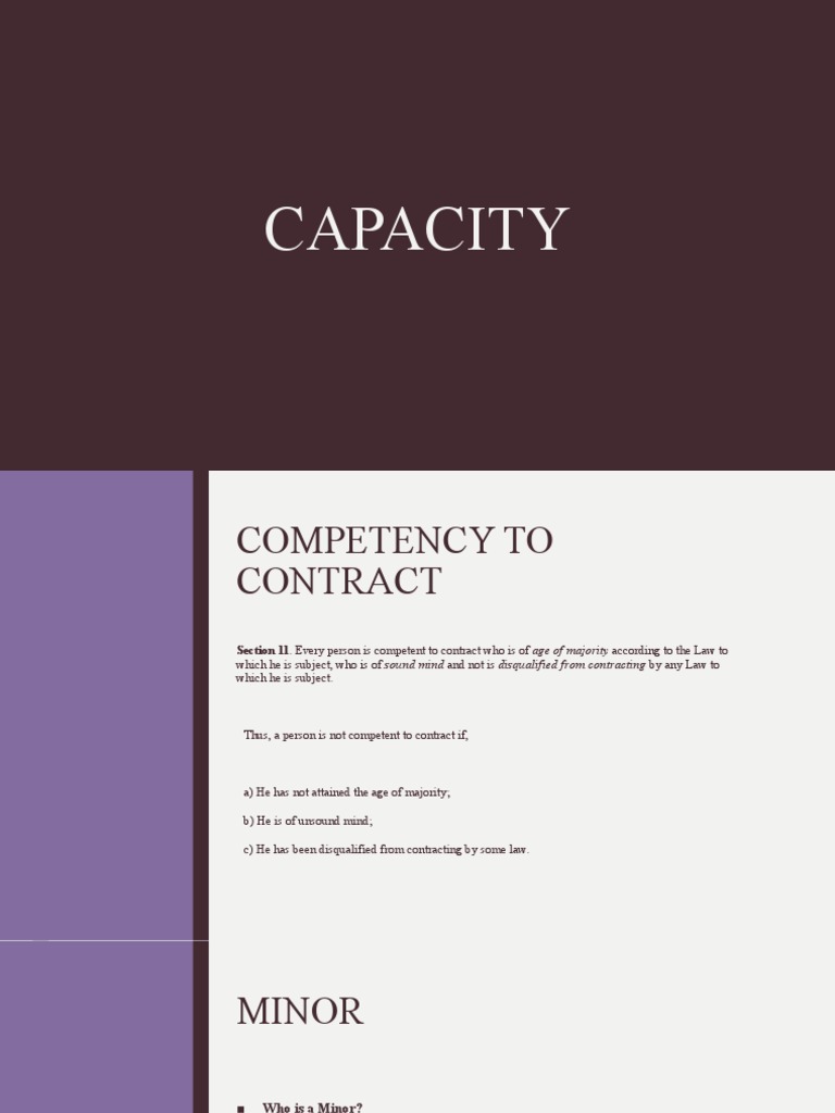CAPACITY TO CONTRACT | PDF