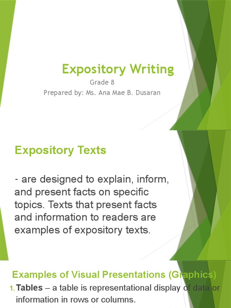 Expository Writing Guide Grade 8 | PDF