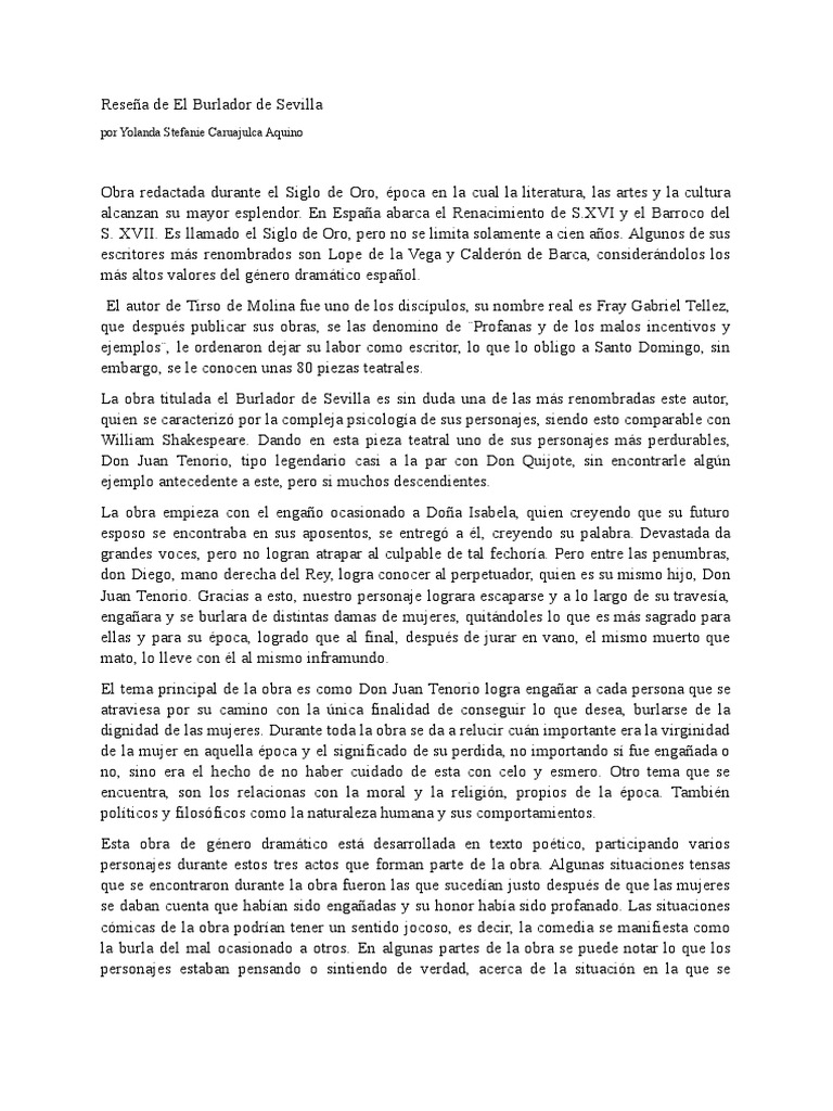 El Burlador de Sevilla | PDF