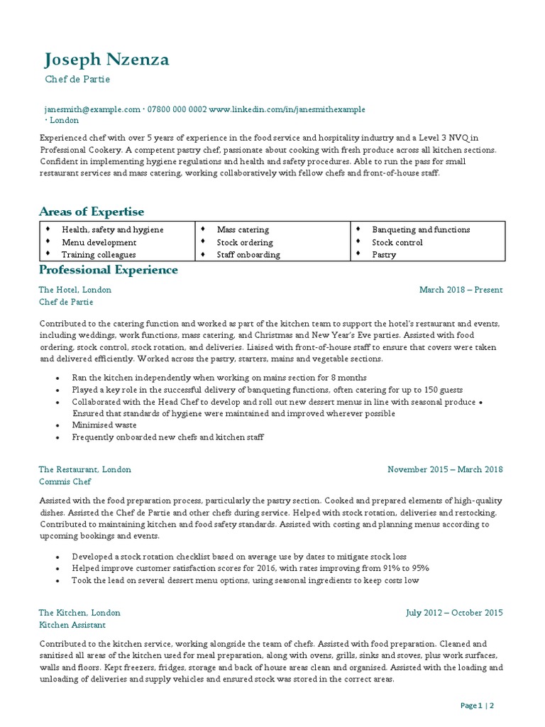 Joseph Nzenza: Areas of Expertise | PDF