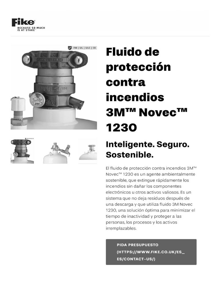 Fluido de Protección Contra Incendios 3M™ Novec™ 1230 - Fike PDF | PDF