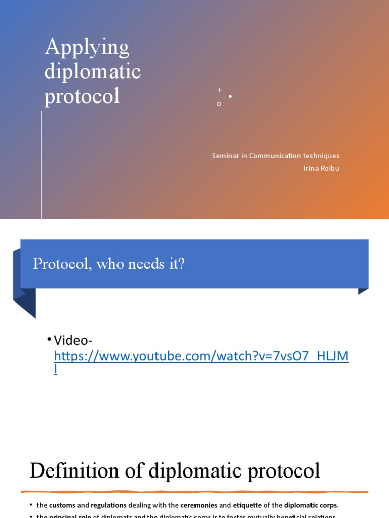 Applying diplomatic protocol_2.pptx | PDF