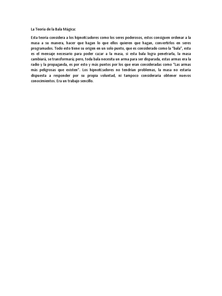 La Teoría de La Bala Mágica | PDF