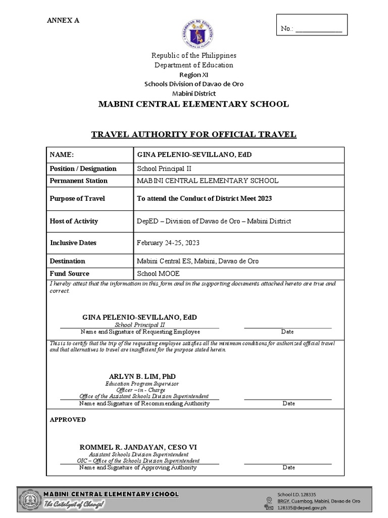 New Travel Authority Locator Slip 2 | PDF | Government