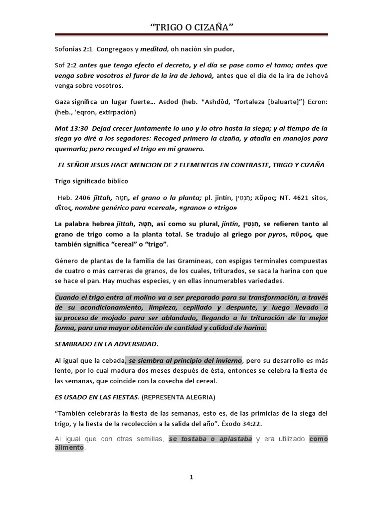 TRIGO O CIZAÑA | PDF | Hierba | Alimentos
