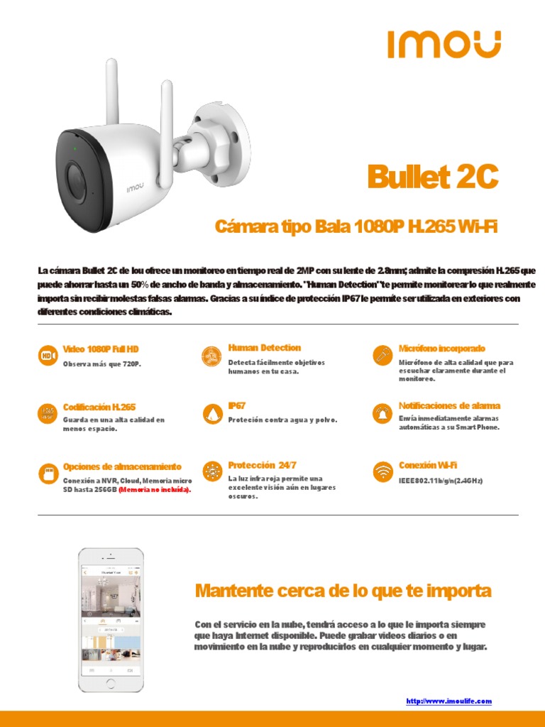 Cámara Imou Bullet 2C: Especificaciones y Características | PDF ...