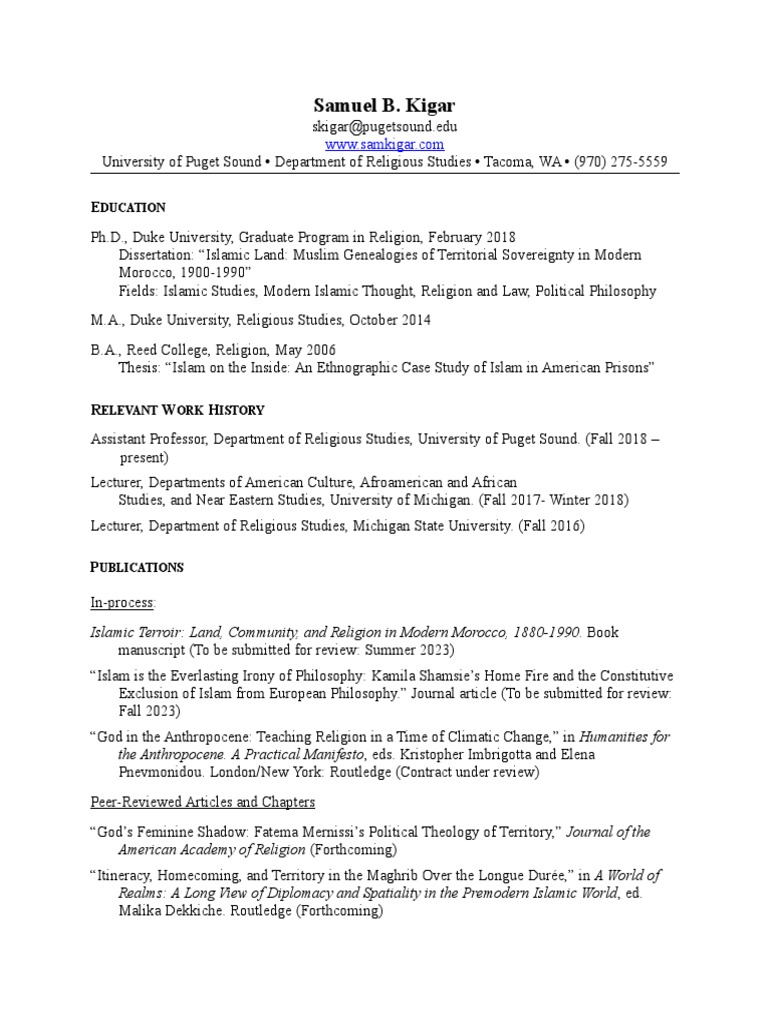 Kigar CV Selected Service MAR 2023 | PDF | Social Science