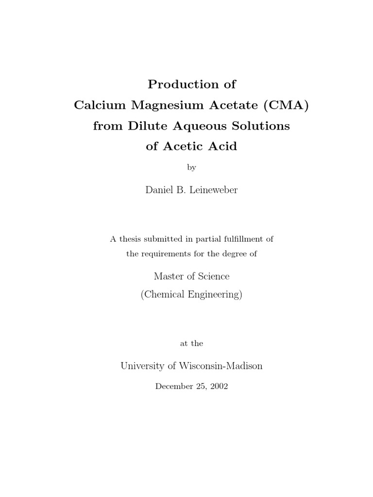 Cost-Effective CMA Production Methods | PDF | Science & Mathematics ...