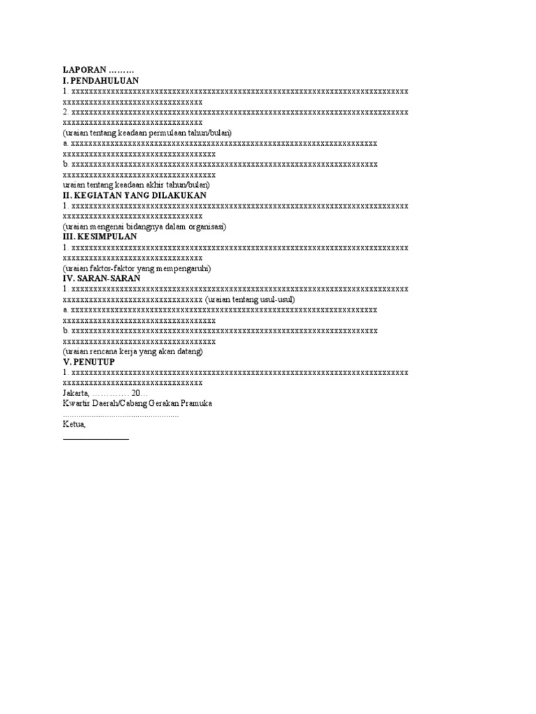 Contoh Format Laporan | PDF
