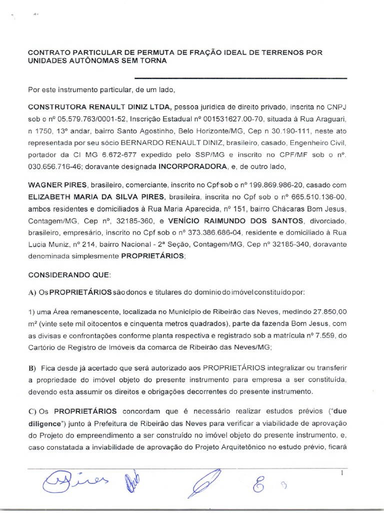 CONTRATO PERMUTA TERRENO REPUBLICA Assinado PDF | PDF