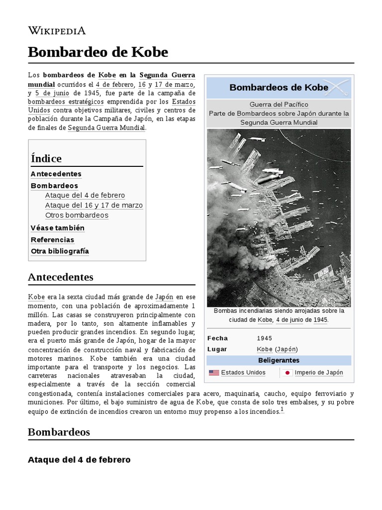 Bombardeo de Kobe PDF | PDF | Historia