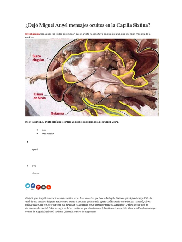 Dejó Miguel Ángel Mensajes Ocultos en La Capilla Sixtina | PDF