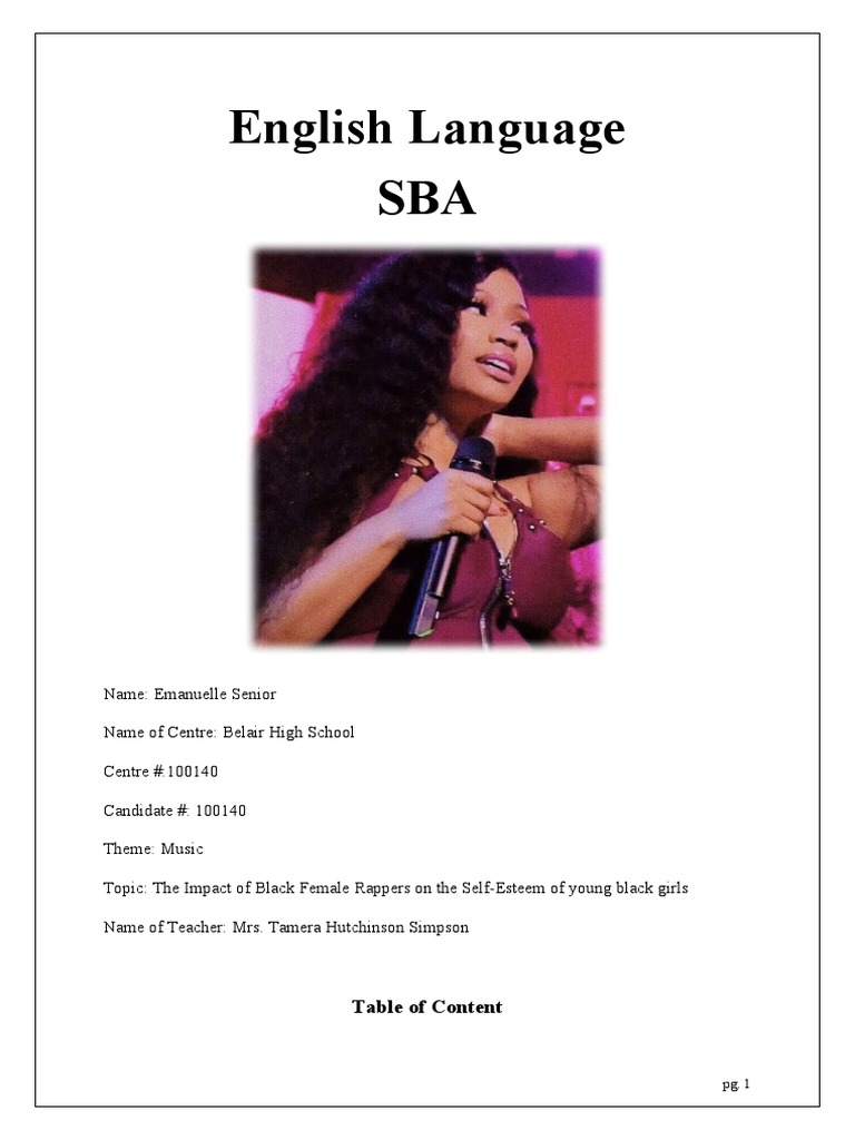 Official English Language SBA | PDF | Adolescence | Body Image