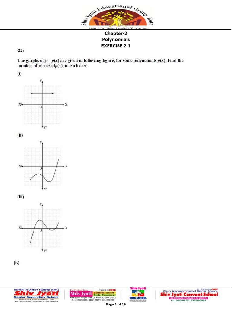 Class 10 Maths CH 2 Polynomial | PDF