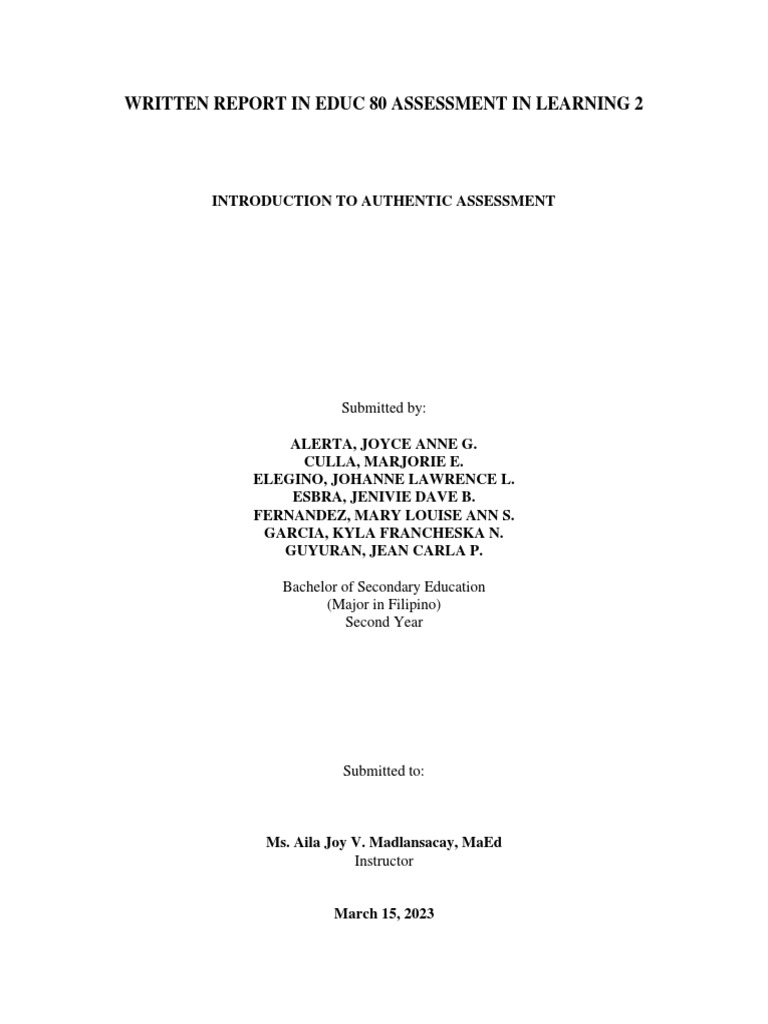 GROUP 1 - Written Report | PDF