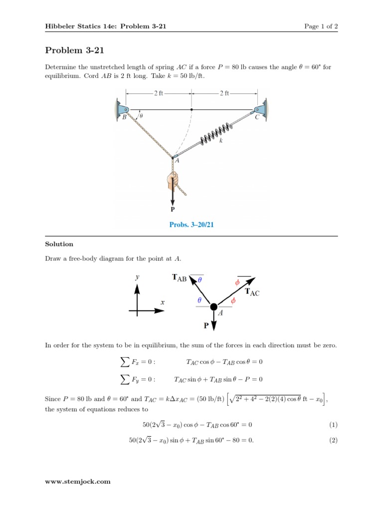 Engineering Statics Problem Solving | PDF