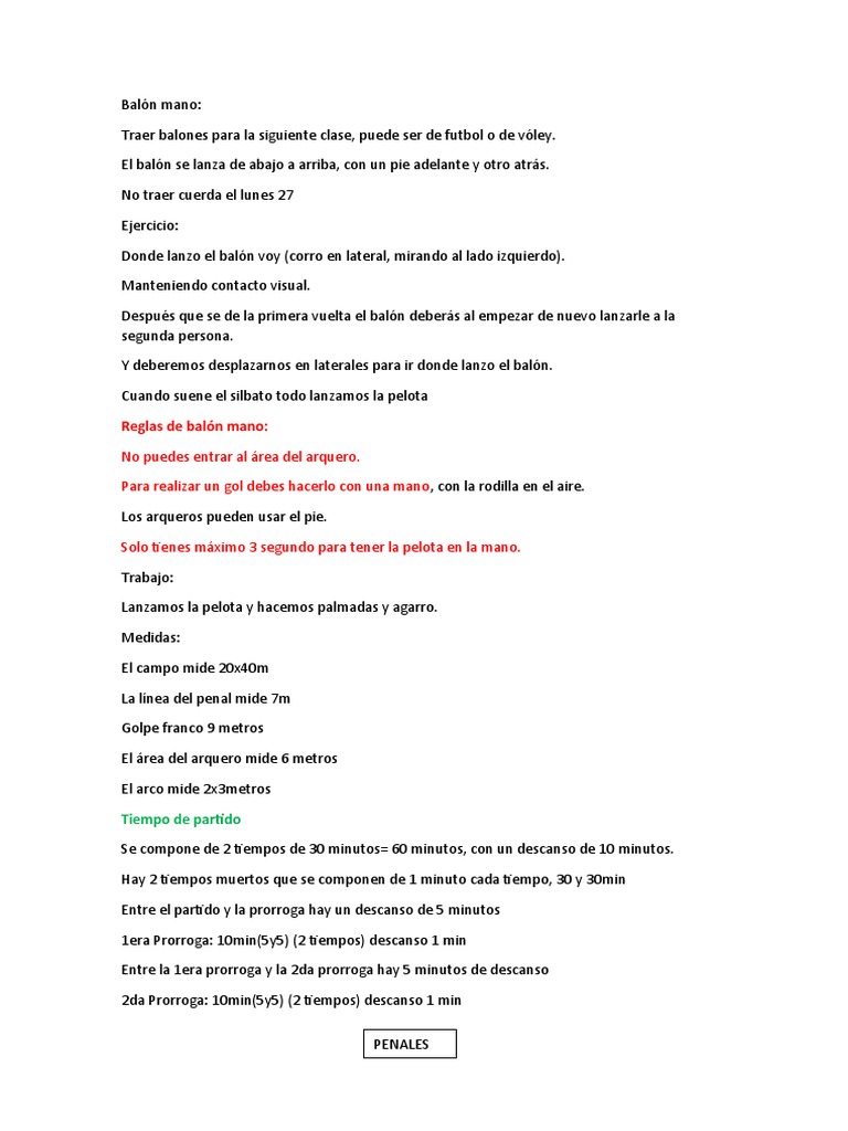 Balón Mano | PDF