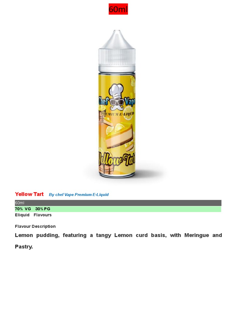 Chef Vape 2020 Flavor & Price List-60ml PDF | PDF | Cooking, Food & Wine