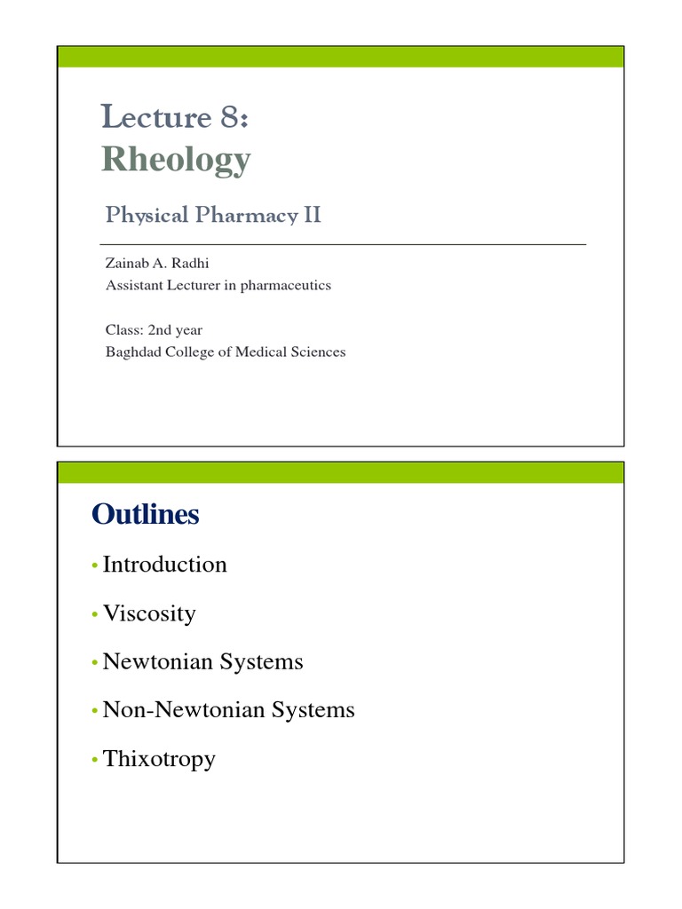 Understanding Rheology in Pharmacy | PDF | Viscosity | Shear Stress