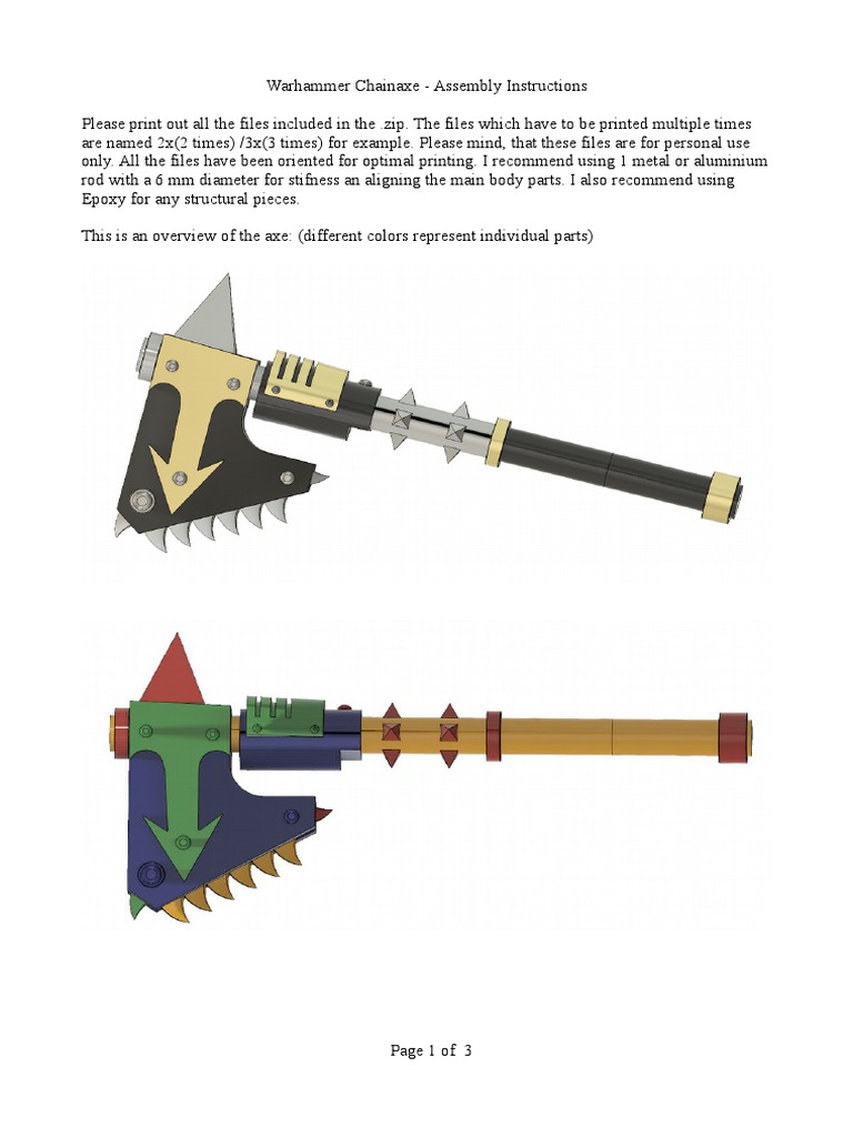 Warhammer Chainaxe - Assembly Instructions | PDF