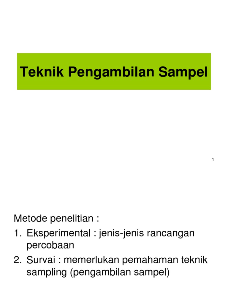 Teknik Pengambilan Sampel PDF | PDF