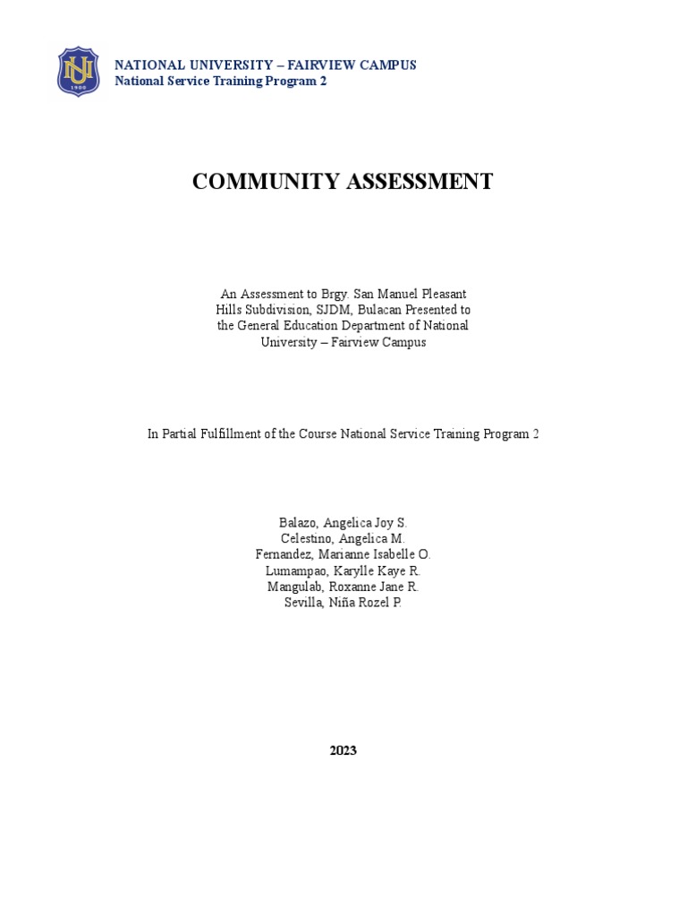 NSTP Community Assessment | PDF