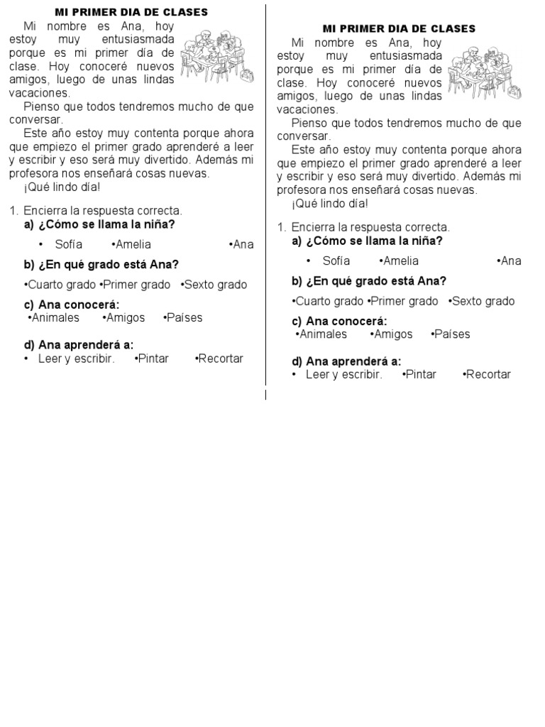 Mi Primer Dia de Clases | PDF