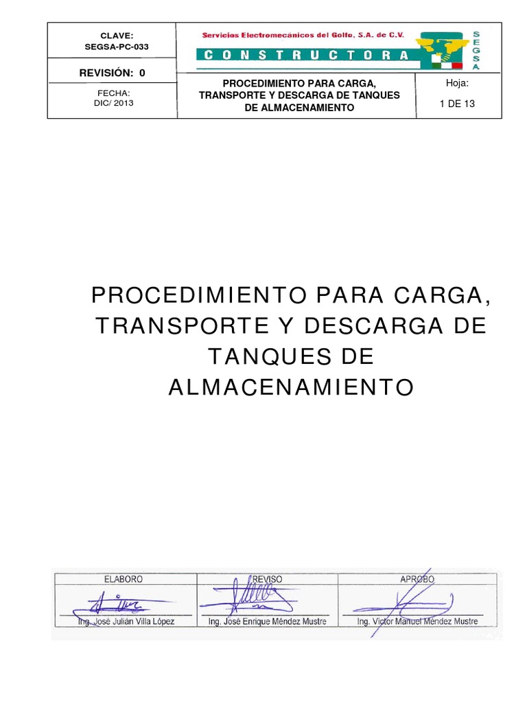Procedimiento de Carga y Transporte | PDF