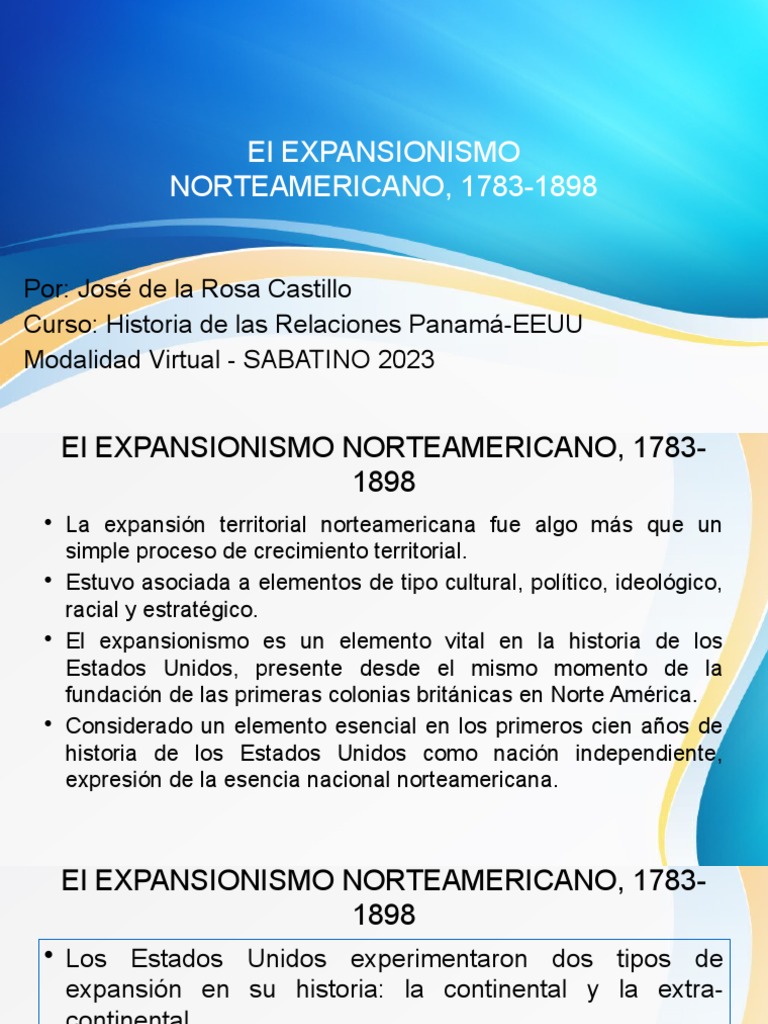 Expansionismo Norteamericano: 1783-1898 | PDF
