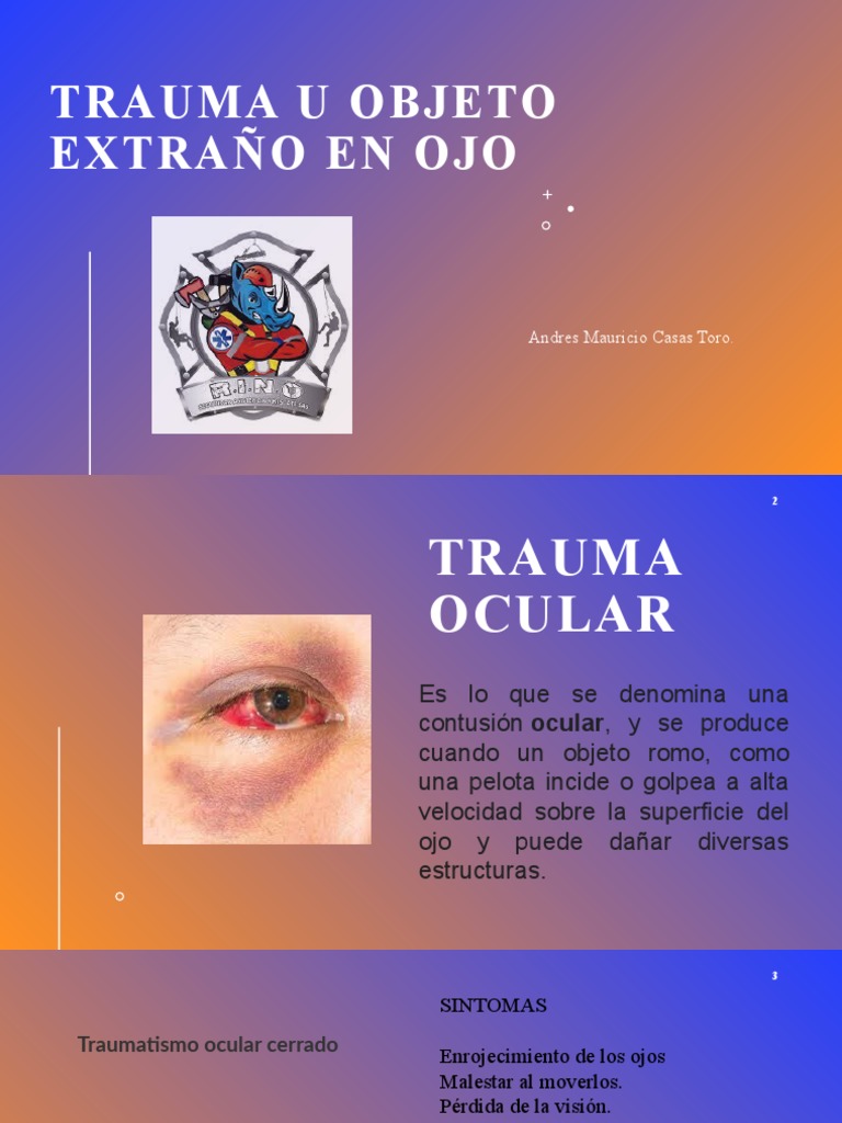 Trauma U Objeto Extraño en Ojo | PDF