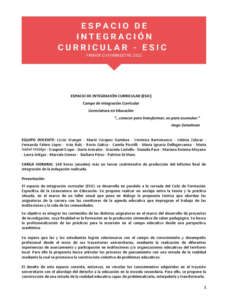 Programa ESIC Abril 2022 | PDF