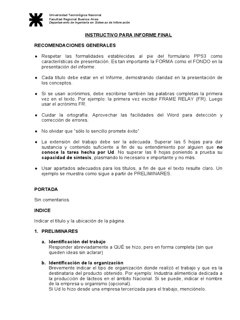 Instructivo PPS3 Informe Final V2 | PDF
