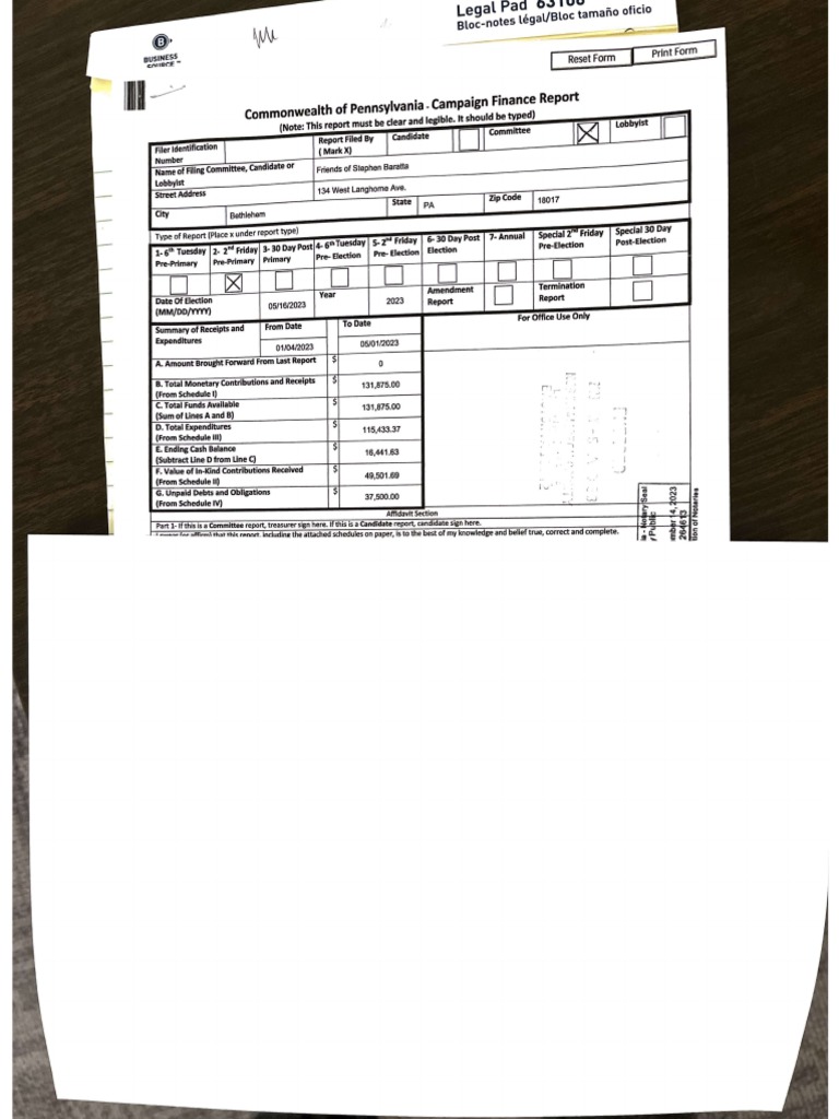 Steve Baratta Pre-Primary Report | PDF