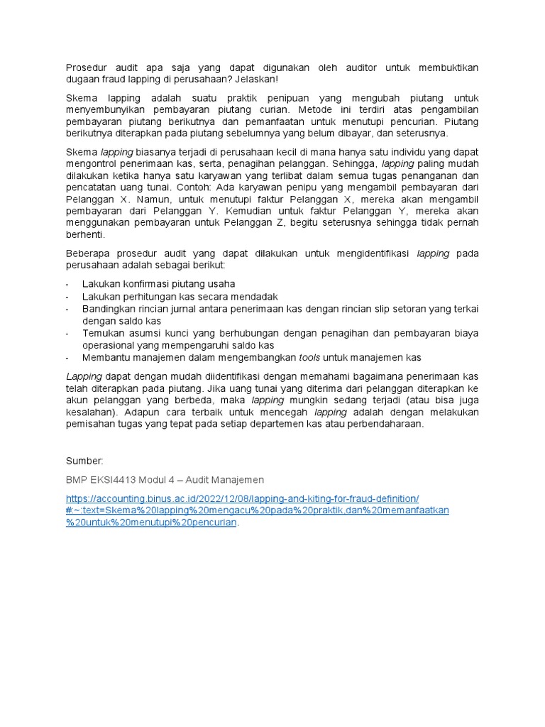 Diskusi 3 - Audit Manajemen | PDF