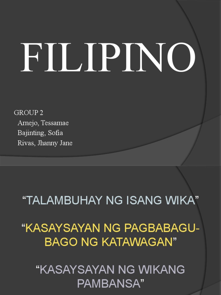 Filipino Report Group 2 | PDF