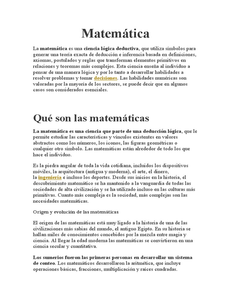 QUE ES MATEMATICA.docx | PDF | Matemáticas | Geometría