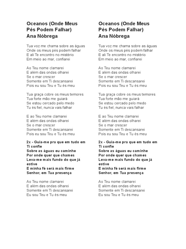 Oceanos - Letra | PDF